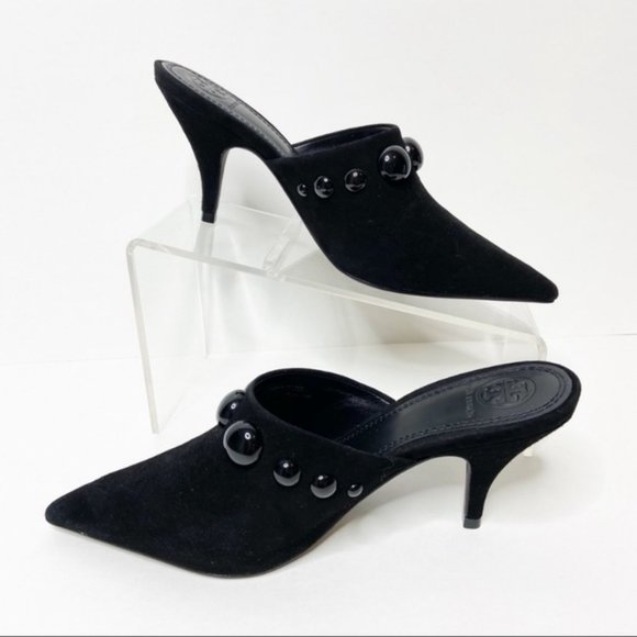 Tory Burch | Shoes | Tory Burch 378 Georgina Black Suede Leather Stud ...